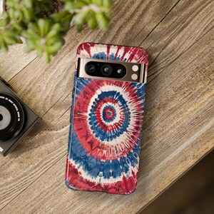 Red White and Blue Psychedelic Tie Dye Phone Case for iPhone 8 X XR XS ...