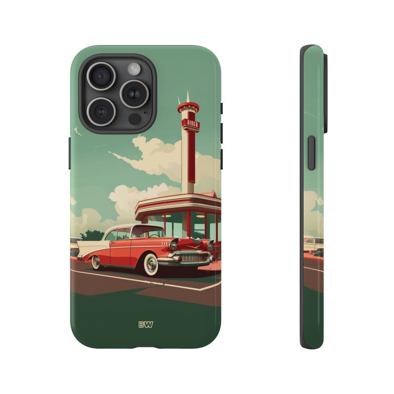 Vintage 1950s Diner Retro 50s Aesthetic Phone Case for iPhone 15 14 13 ...