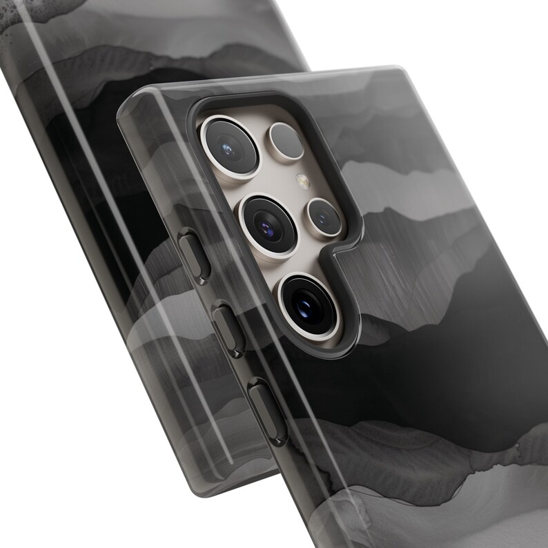 Black and Gray Marble Print Ink Swirl Phone Case Cover for iPhone 8 X ...