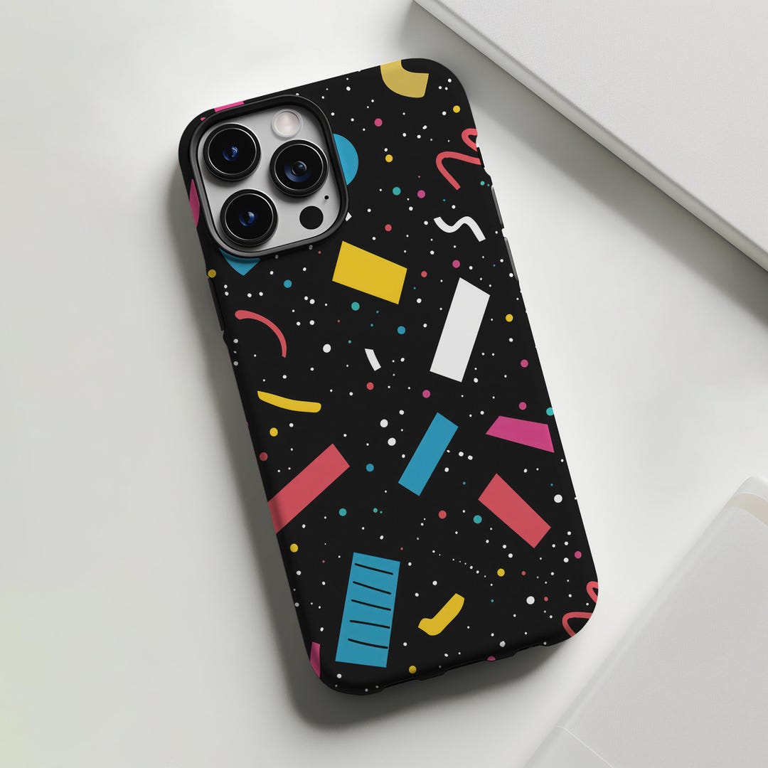 1980s Pop Art Confetti Retro 80s Aesthetic Phone Case for iPhone 8 X XR ...
