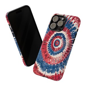 Red White and Blue Psychedelic Tie Dye Phone Case for iPhone 8 X XR XS ...