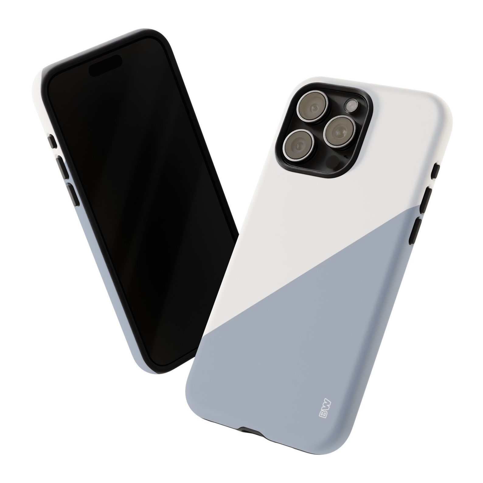 Minimalist Diagonal Two-tone Matte Phone Case Cover for iPhone 15 14 13 ...