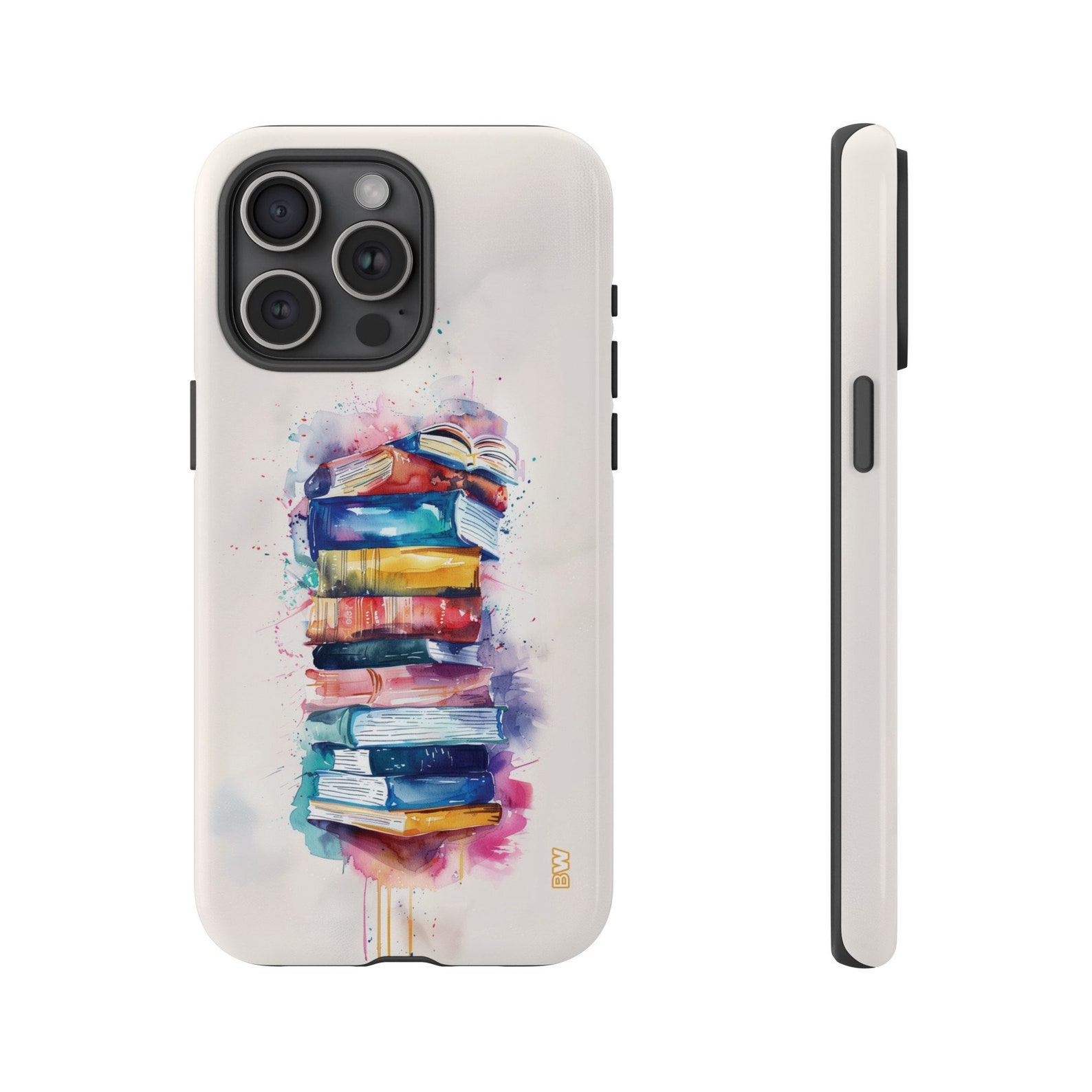 Watercolor Bookstack Bookish Phone Case Gift for Book Lovers for iPhone ...
