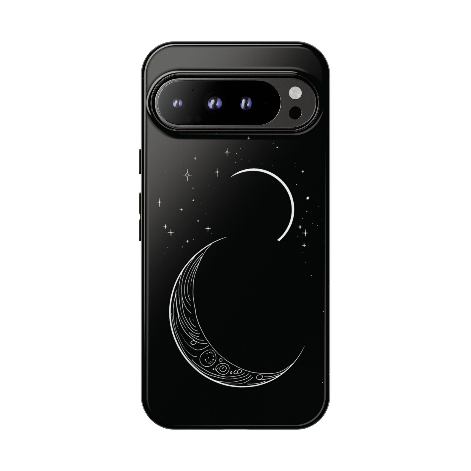 Crescent Moon on Black Boho Aesthetic Phone Case Cover for iPhone 8 X ...