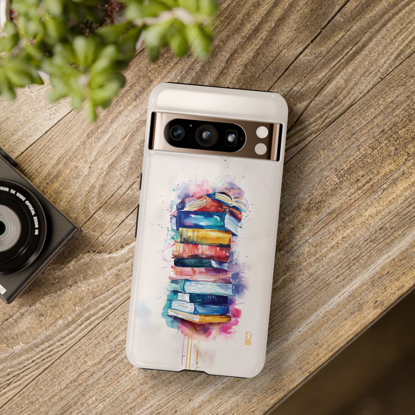 Watercolor Bookstack Bookish Phone Case Gift for Book Lovers for iPhone ...