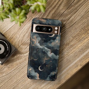 Stars and Moons Astral Surreal Celestial Phone Case for iPhone 16 15 14 ...