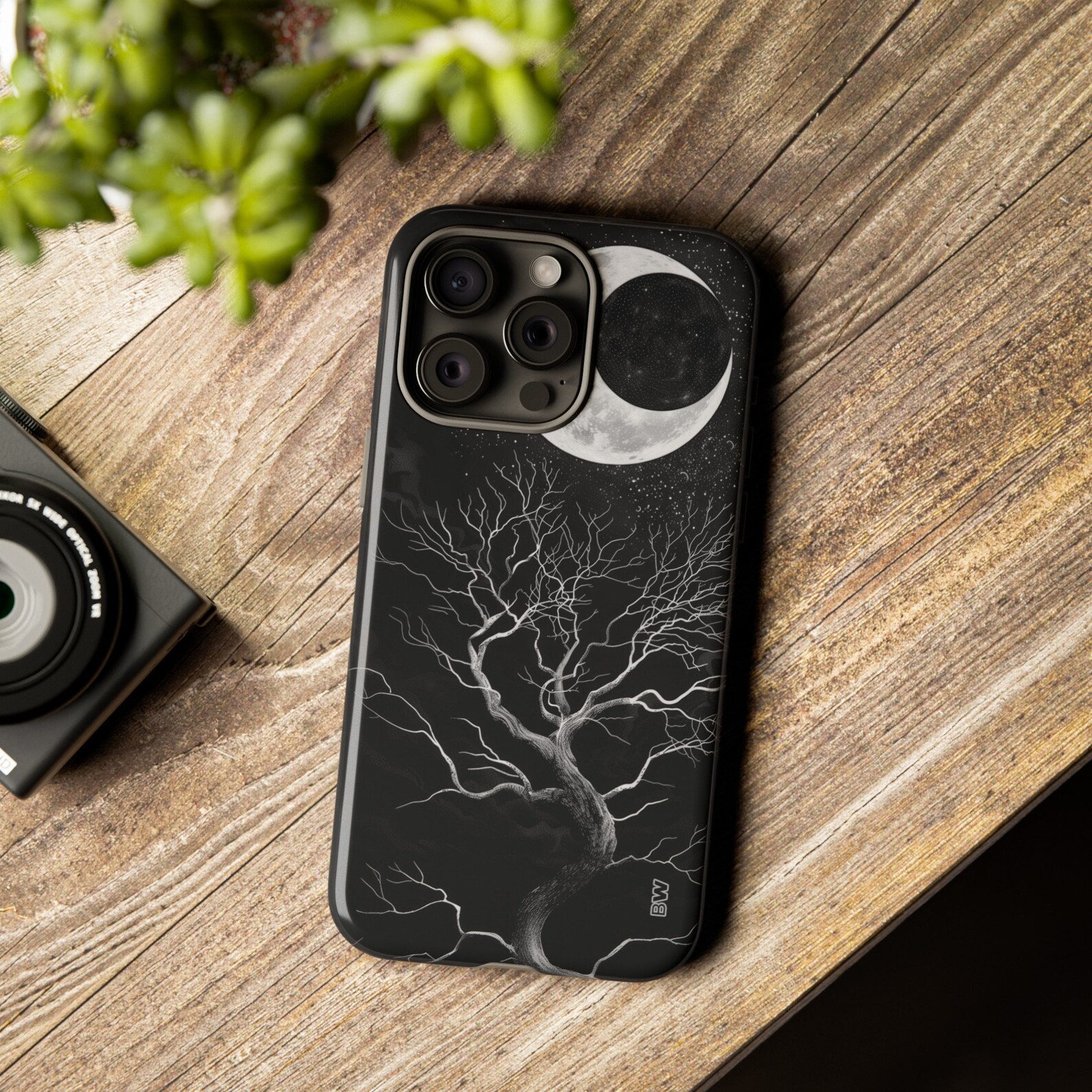 Crescent Moon and Tree Gothic Aesthetic Phone Case for iPhone 8 X XR XS ...