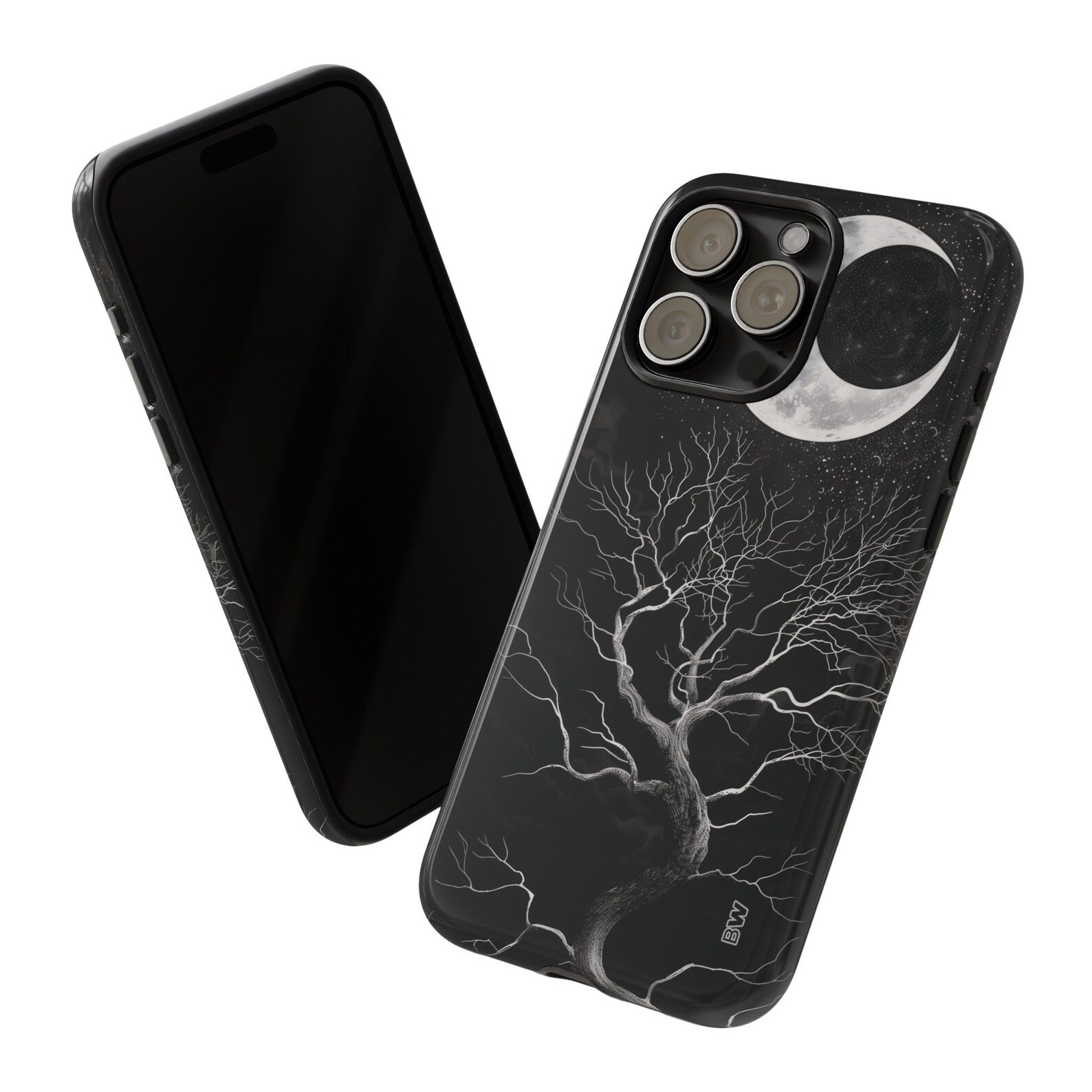 Crescent Moon and Tree Gothic Aesthetic Phone Case for iPhone 8 X XR XS ...