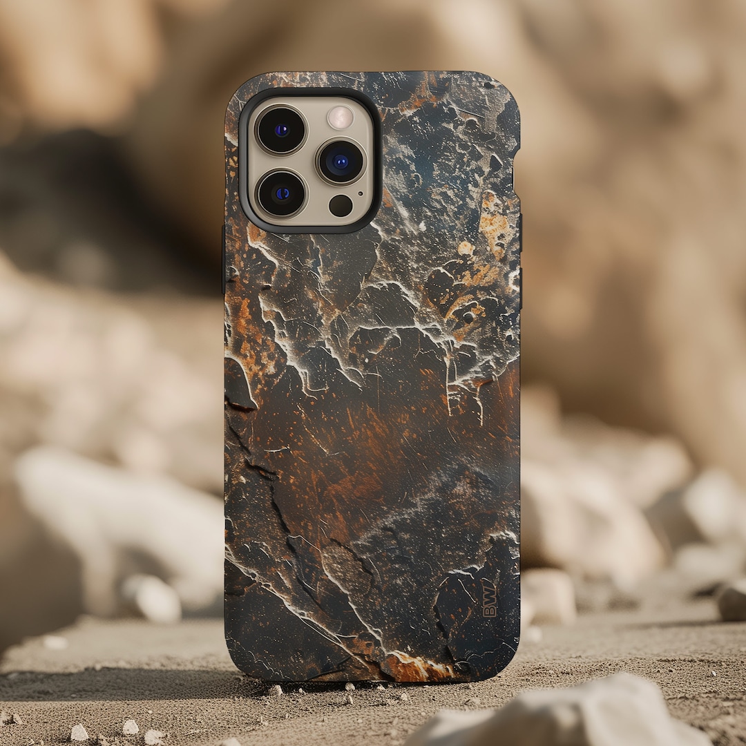 Rough Granite Stone Print Aesthetic Phone Case Cover for iPhone 15 14 ...
