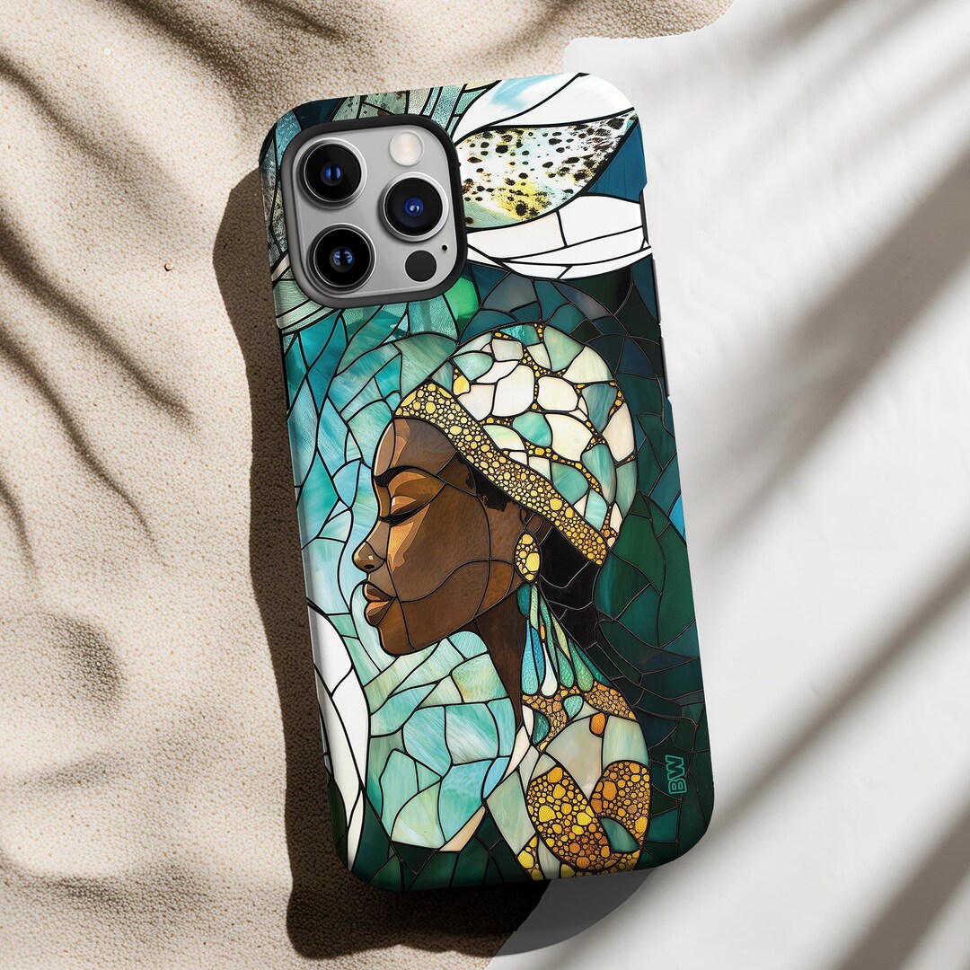 Tropical Meditation Stained Glass Mosaic Phone Case for iPhone 15 14 13 ...