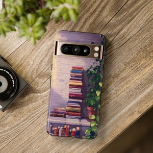 Retro Pixel Art Bookstack Phone Case Gift for Book Lovers for iPhone 15 ...