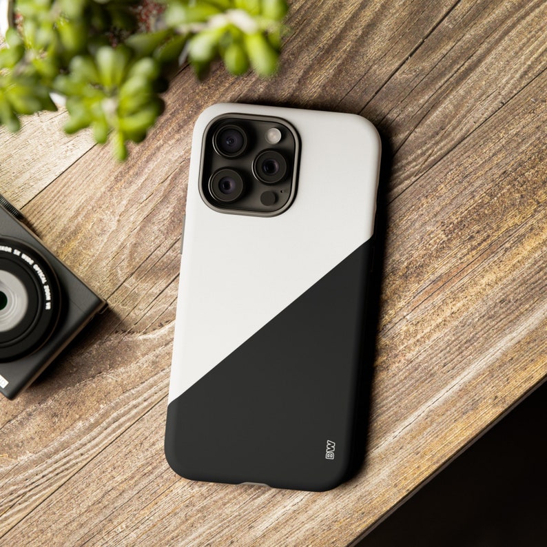 Minimalist Diagonal Two-tone Matte Phone Case Cover for iPhone 15 14 13 ...