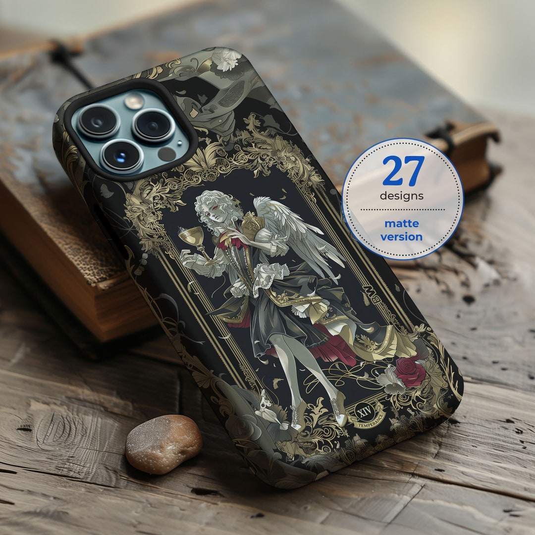 Art Nouveau Matte Aesthetic Tarot Card Phone Case for iPhone 16 15 14 ...