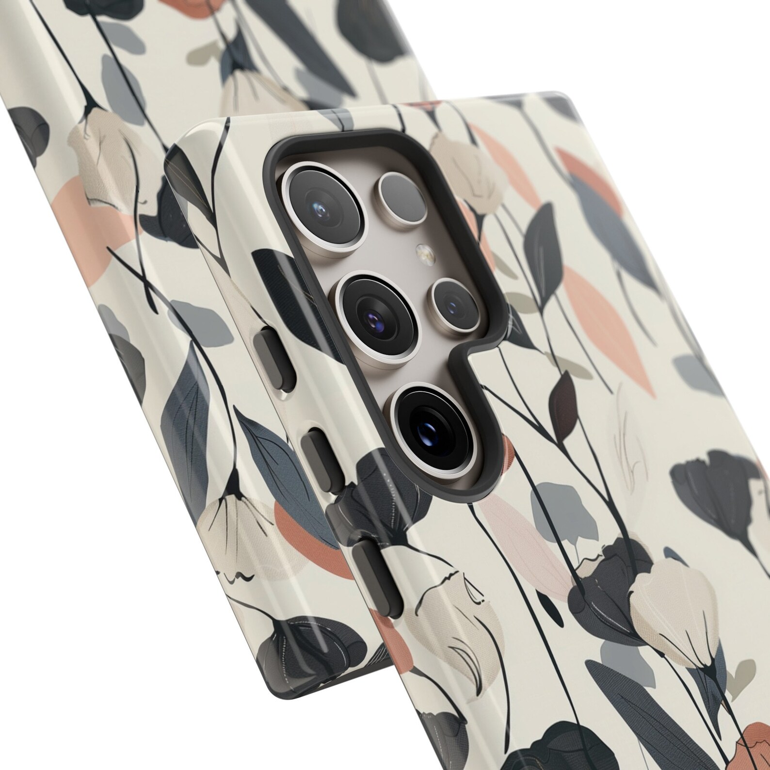 Cream Faded Floral Aesthetic Phone Case Cover for iPhone 15 14 13 12 11 ...
