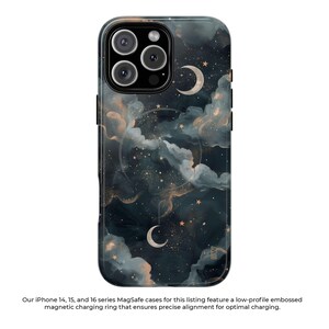 Stars and Moons Astral Surreal Celestial Phone Case for iPhone 16 15 14 ...