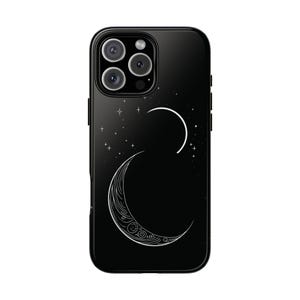 Crescent Moon on Black Boho Aesthetic Phone Case Cover for iPhone 8 X ...