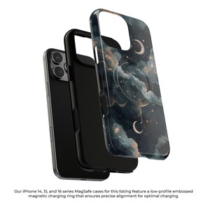 Stars and Moons Astral Surreal Celestial Phone Case for iPhone 16 15 14 ...