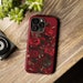Red Roses on Red Pressed Flower Print Phone Case for iPhone 15 14 13 12 ...