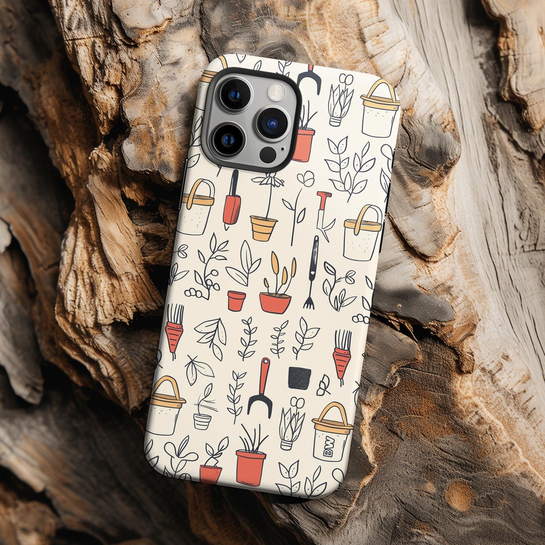 Pretty Gardening Tool Pattern Aesthetic Phone Case for iPhone 8 X XR XS ...