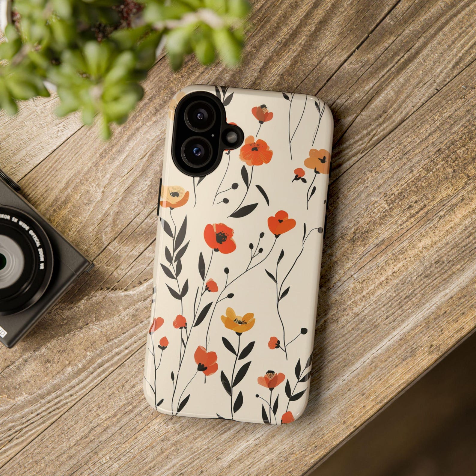 Boho Autumn Wildflower Floral Aesthetic Phone Case for iPhone 16 15 14 ...