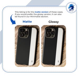 Minimalist Vertical Two-tone Matte Phone Case Cover for iPhone 16 15 14 ...