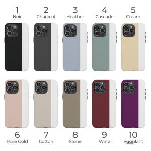 Minimalist Vertical Two-tone Matte Phone Case Cover for iPhone 17 16 15 ...