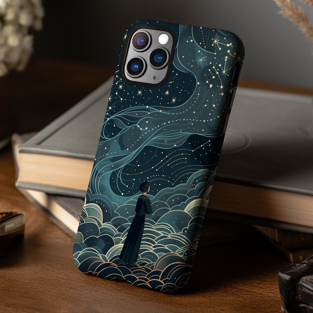 Star Dreamer Astral Art Deco Celestial Phone Case for iPhone 16 15 14 ...