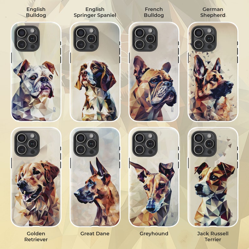 Dog Breeds Glossy Aesthetic Dog Lover Phone Case for iPhone 17 16 15 14 ...