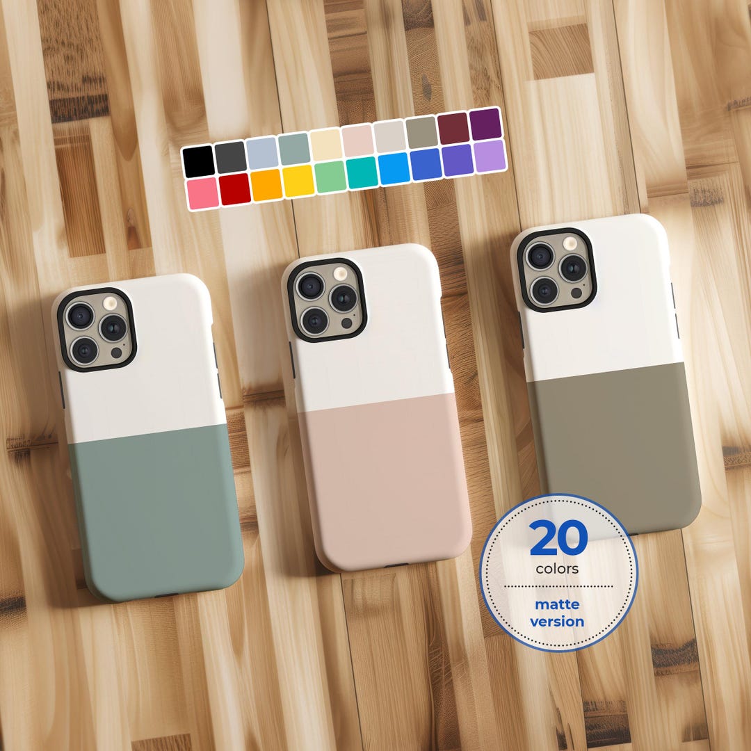Minimalist Horizontal Two-tone Matte Phone Case Cover for iPhone X XR ...