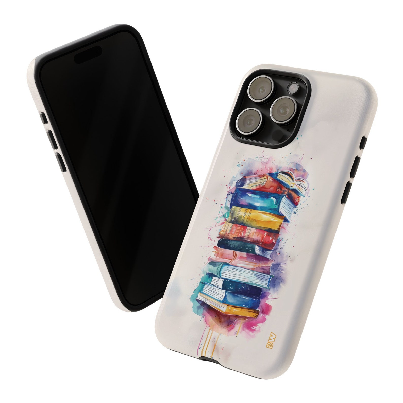 Watercolor Bookstack Bookish Phone Case Gift for Book Lovers for iPhone ...