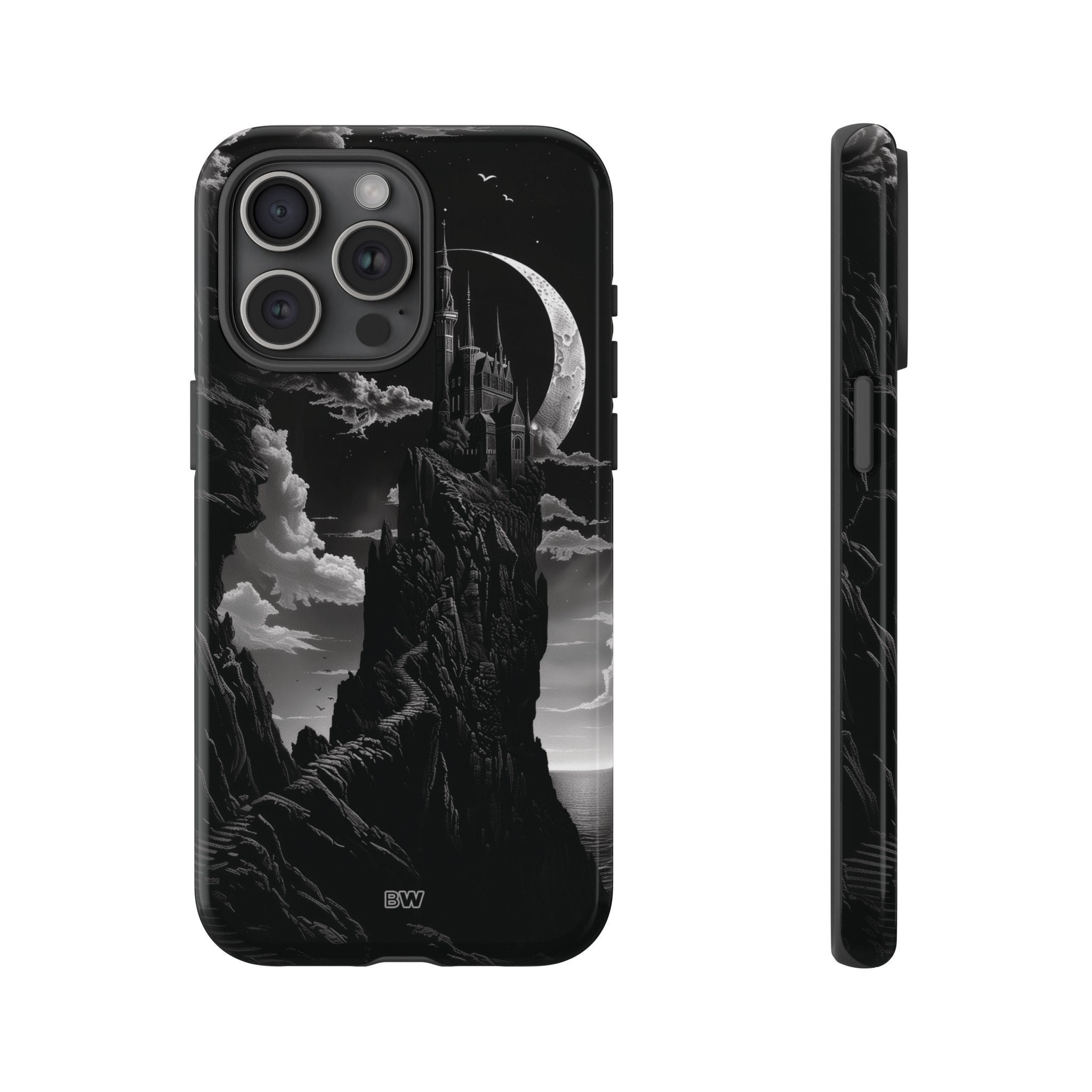 Vampire Castle and Moon Gothic Aesthetic Phone Case for iPhone 15 14 13 ...