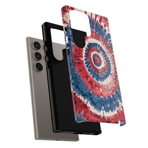 Red White and Blue Psychedelic Tie Dye Phone Case for iPhone 8 X XR XS ...