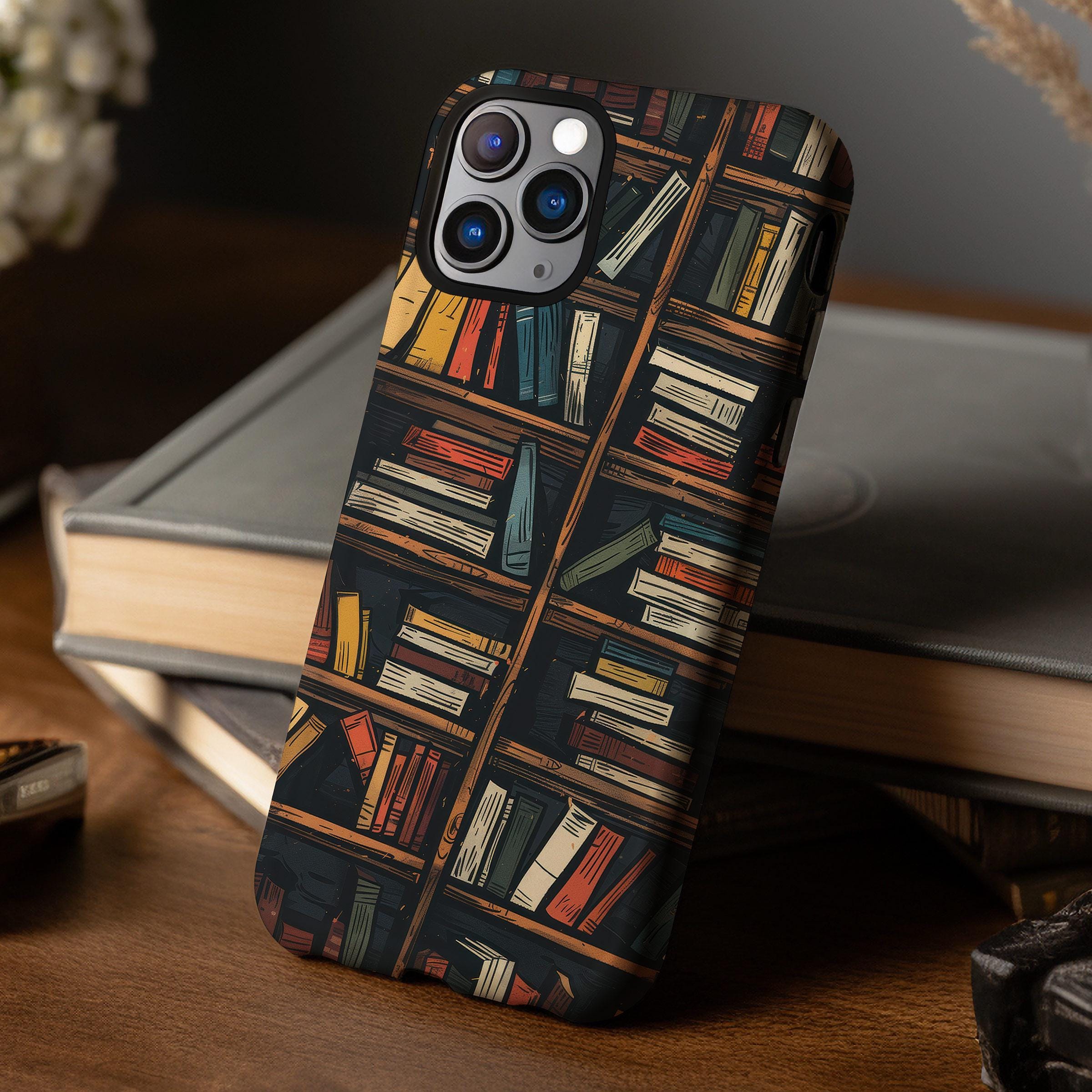 Grungy Bookshelves Bookish Phone Case Gift for Book Lovers for iPhone ...
