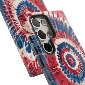 Red White and Blue Psychedelic Tie Dye Phone Case for iPhone 8 X XR XS ...