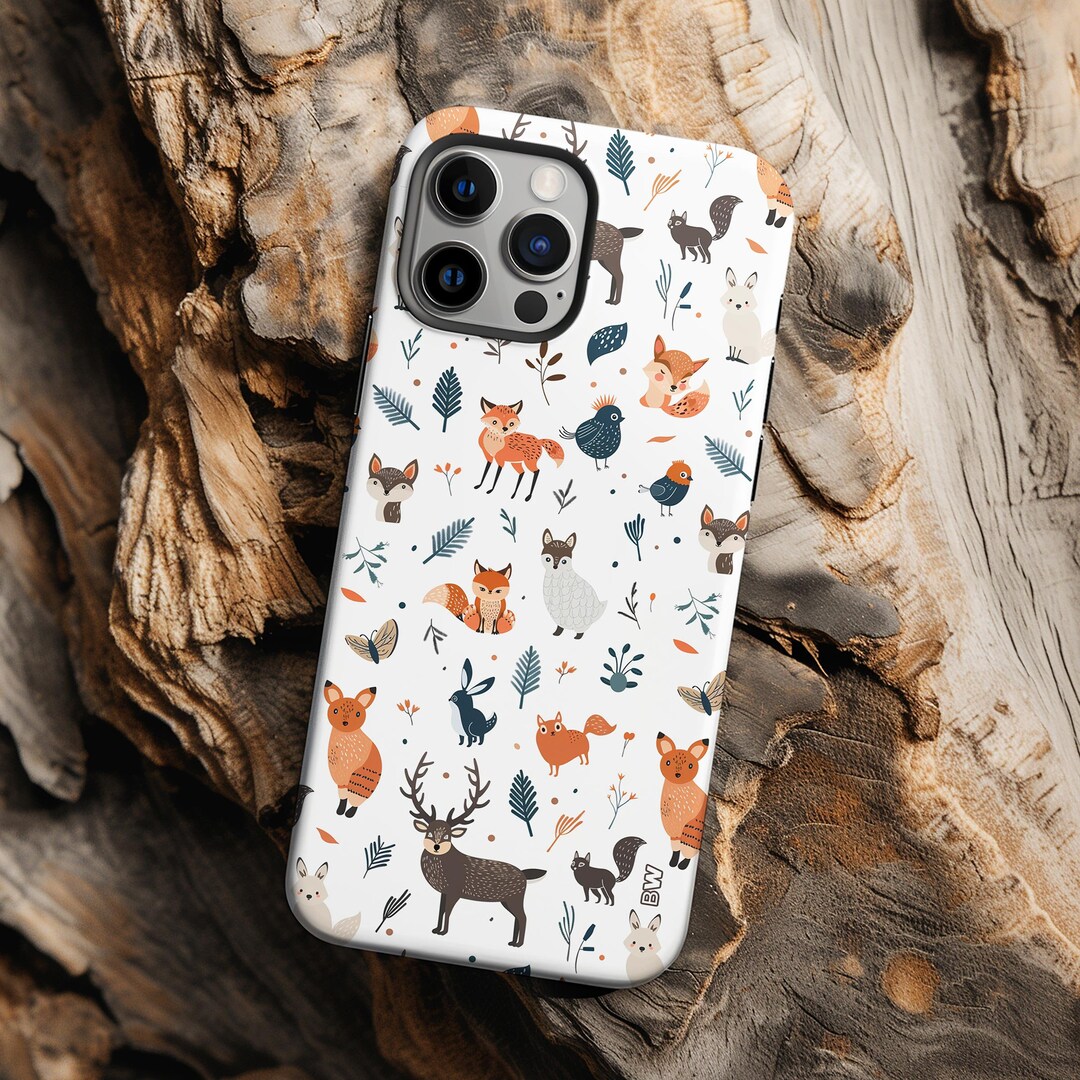 Pretty Forest Animals Woodland Aesthetic Phone Cover for iPhone 15 14 ...