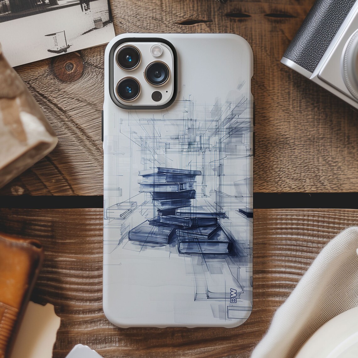 Bookstack Blueprint Reader Phone Case Gift for Book Lovers for iPhone ...