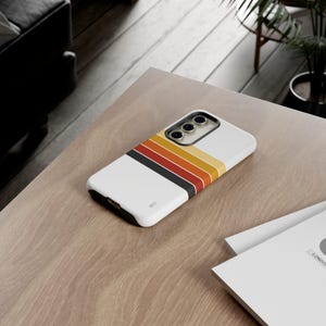 Vintage 70s Horizontal Matte Retro Stripes Phone Case for iPhone 16 15 ...