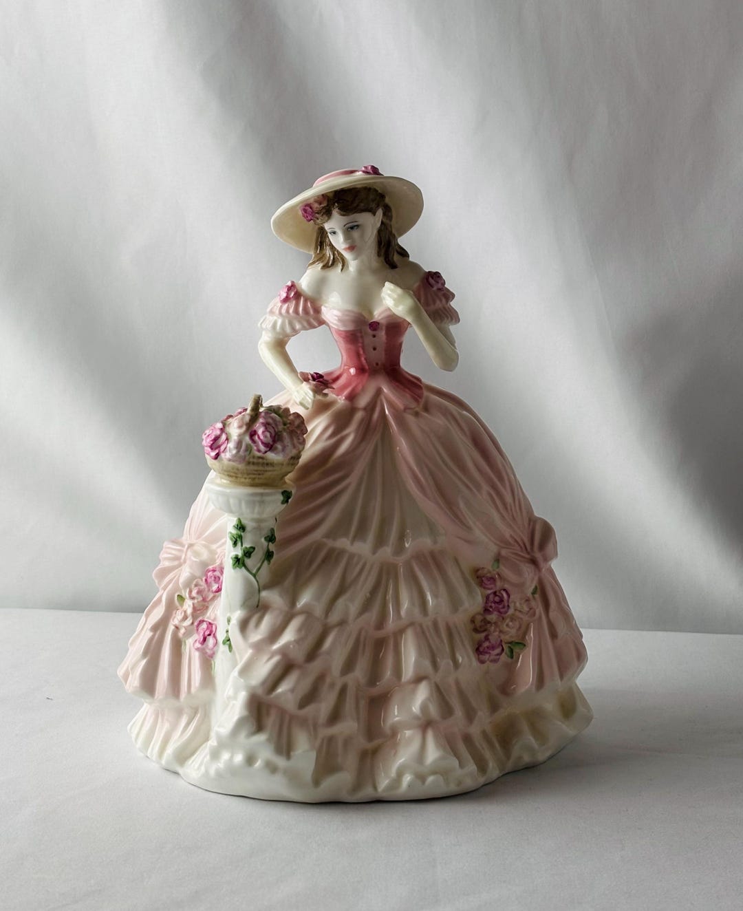 Coalport “lady of Rose Blossom” Figurine, 8.5" Tall Vintage Porcelain ...