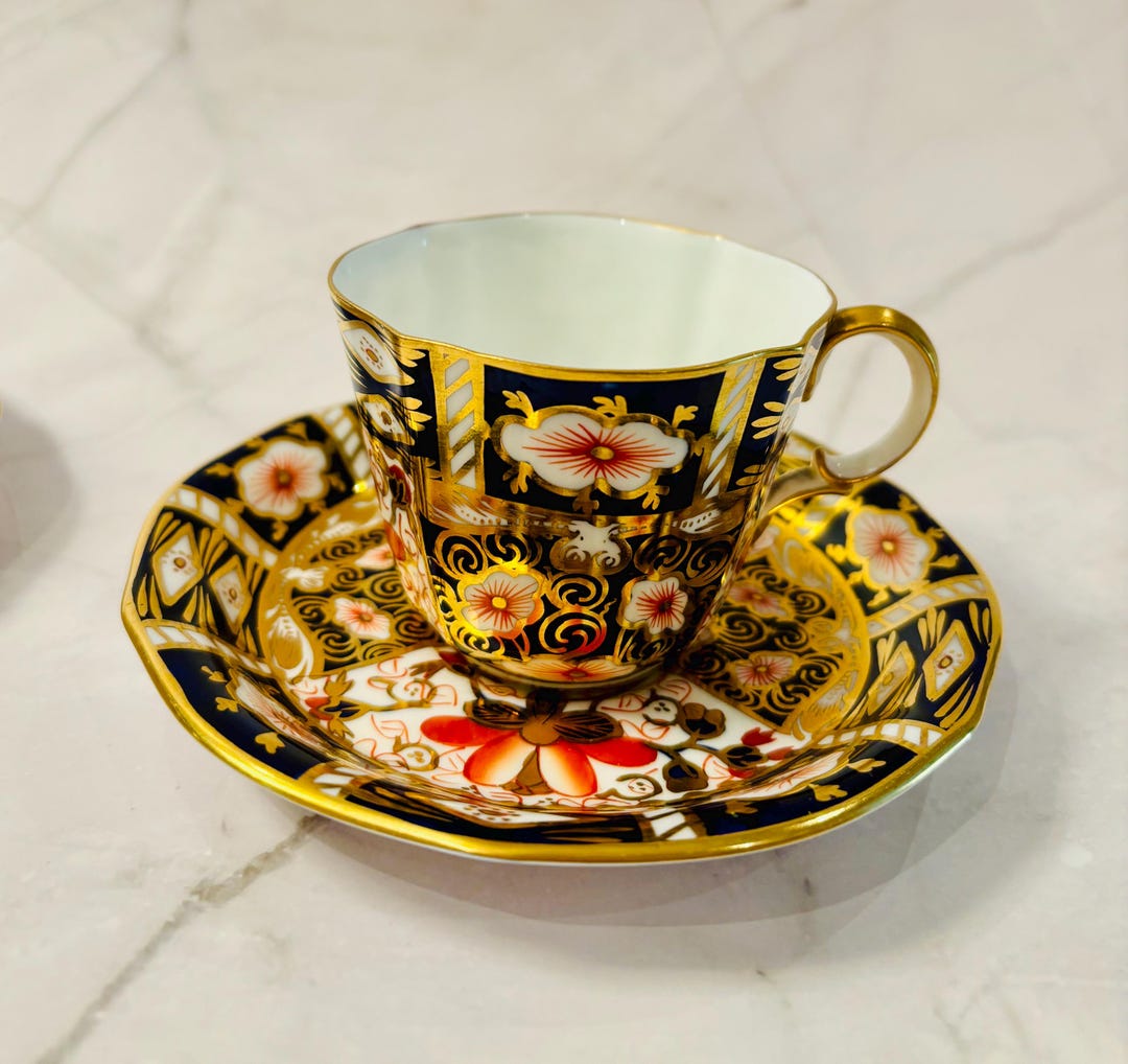 Royal Crown Derby Imari Tea Cups and Saucers Set of 2 - Etsy