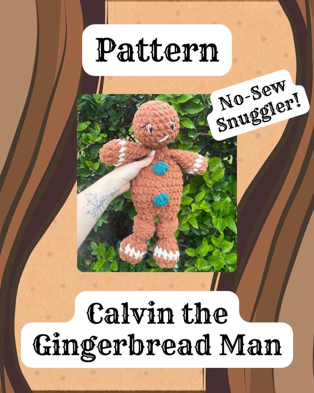 Calvin the Gingerbread Man Pattern - Etsy