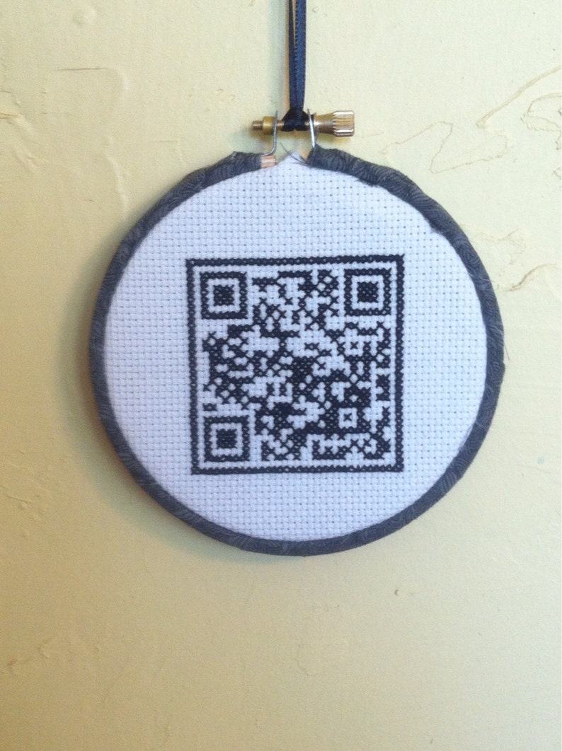 QR Code Cross Stitch talk Nerdy to Me - Etsy