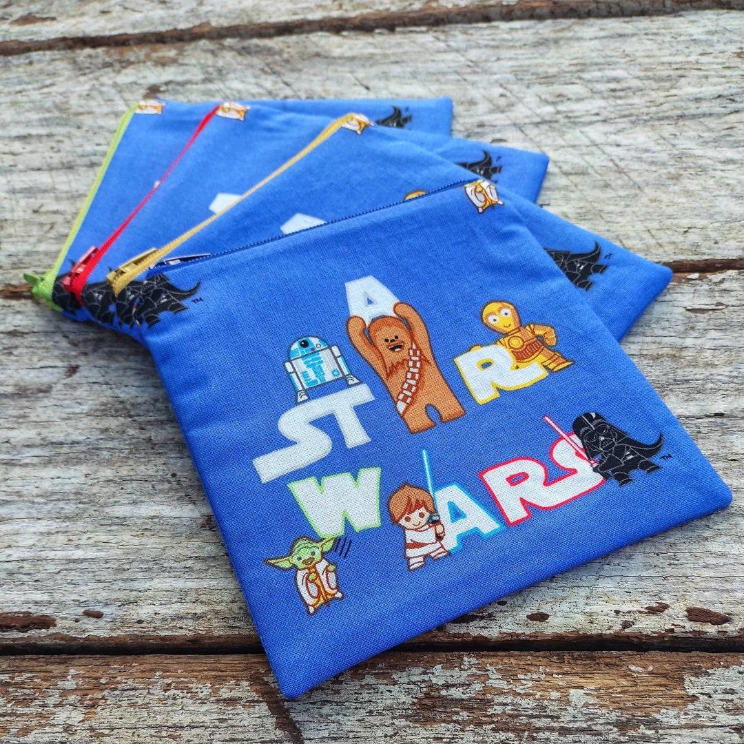 Star Wars Zipper Pouch. Chewbacca, Yoda, Luke Skywalker, R2D2, Darth ...