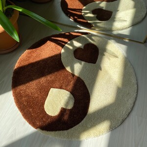 Cool Ying Yang Tufted Rug, Washable Rug, Area Rugs, Handmade Round Rugs ...