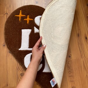 Self Love Club Tufted Rug / Brown Heart Aesthetic Carpet for Cozy ...