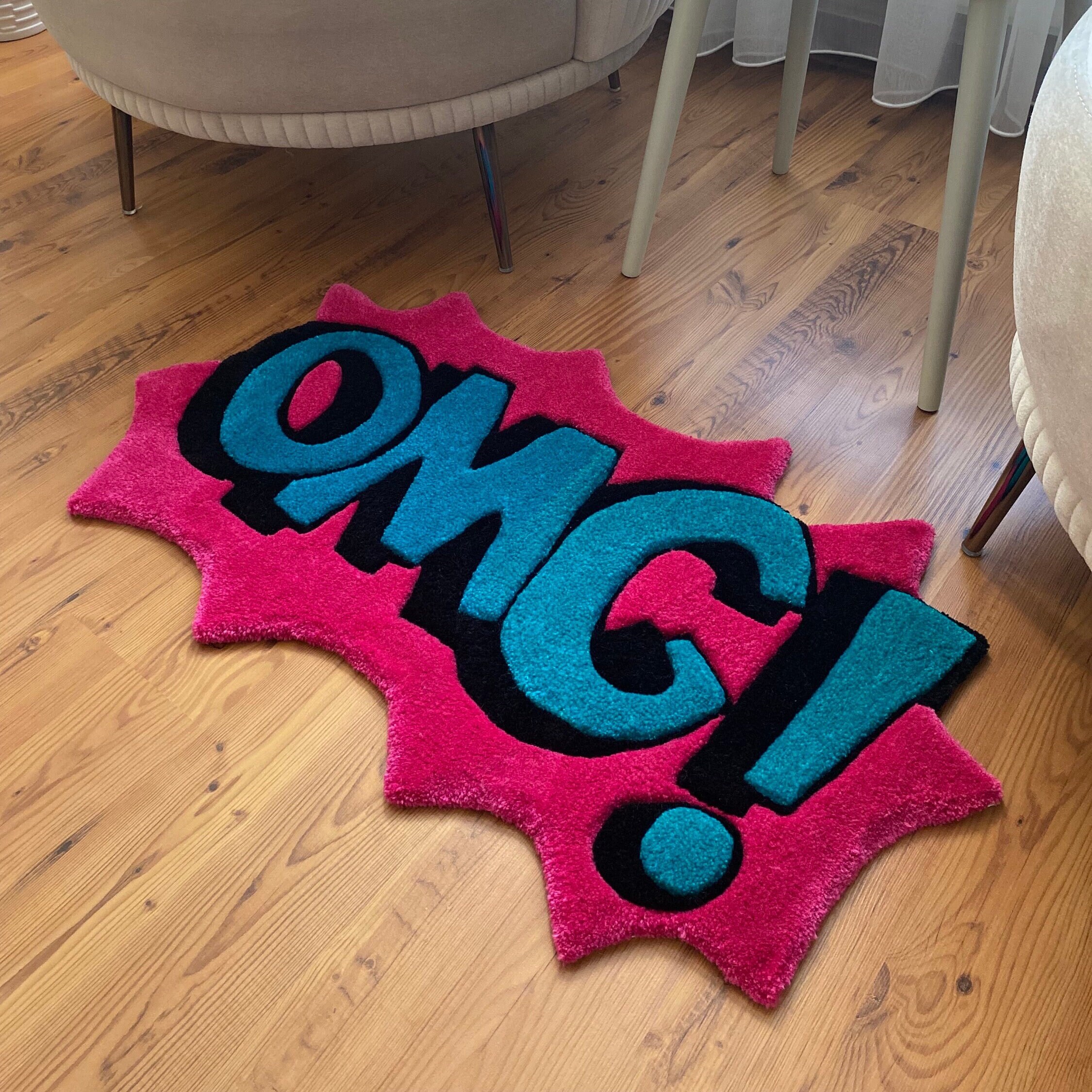 Pop Art Rug, Graffiti Rug, Omg Pop Art Gifts, Rug Tufting, Handmade ...