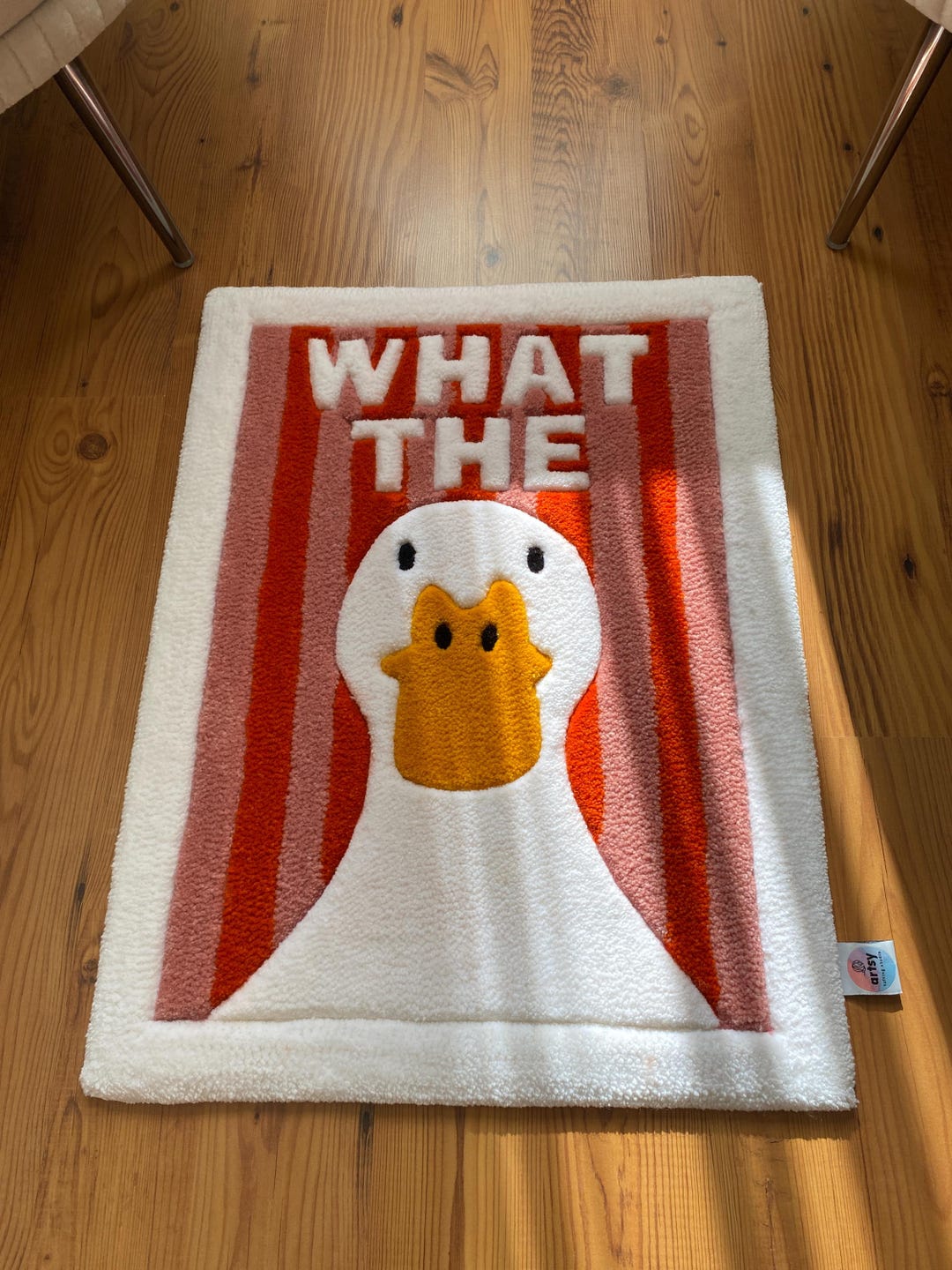 What the Duck Tufted Rug, Funny Handmade Cartoon Duck Carpet, Quirky ...