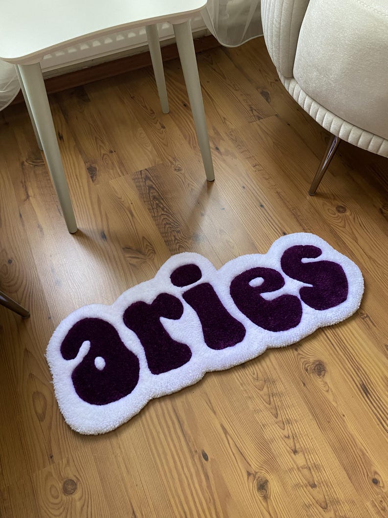 Handmade Tufted Aries Zodiac Rug, Cozy Aries Sign Rug, Unique Tufted ...