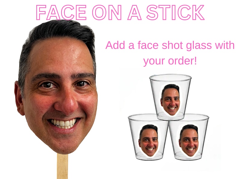 Face on A Stick, Big Head Cutout on A Stick, Bachelorette Party Favors ...