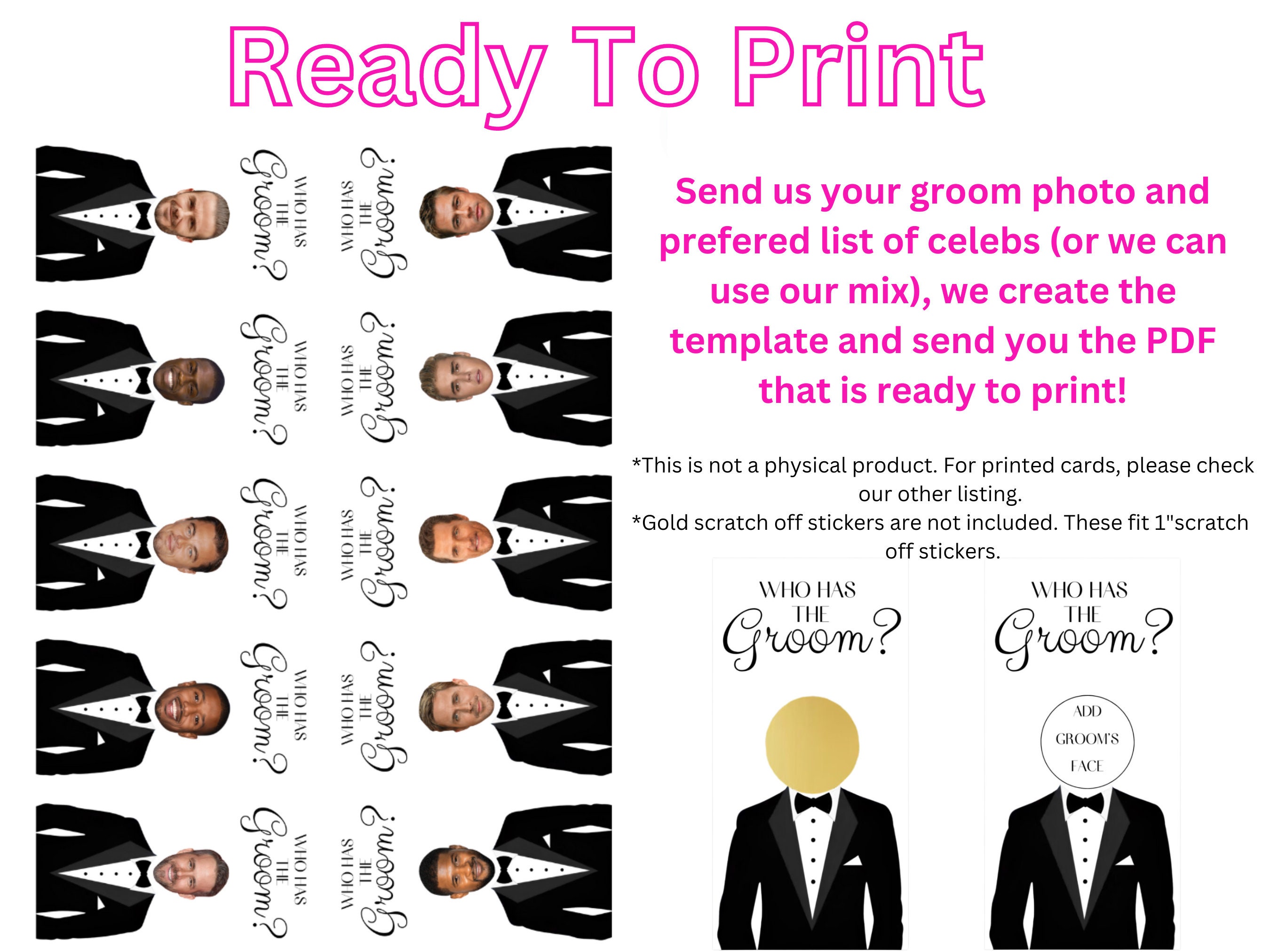 60 Printable Who Has the Groom? Template, Bridal Shower Game, Scratch ...
