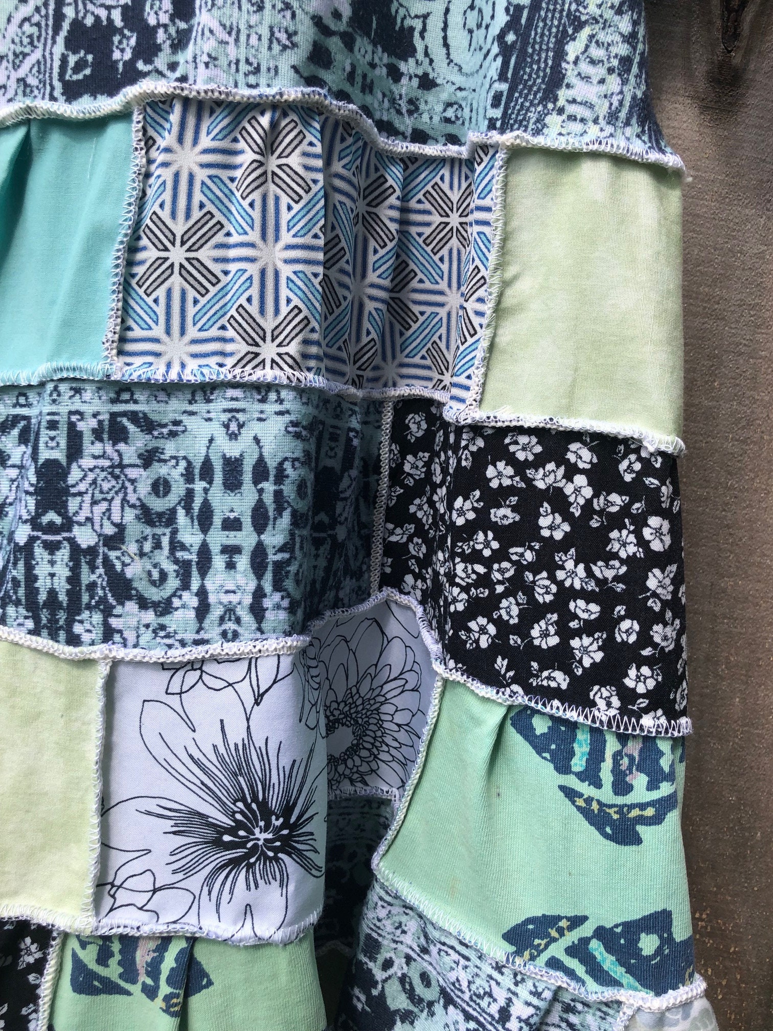 Upcycled Boho XL Shabby Chic Dress Country Bohemian Junk Gypsy Style ...